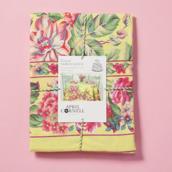 April Cornell | Dining | April Cornell Vivian Yellow Pink Floral ...